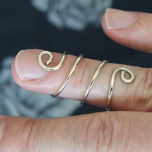 Trigger Finger Splint Ring In Brass Bronze Titanium Or Silver Adjustable Arthritis Finger
