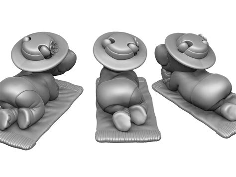 Hippos Babsi Baby Kindersurprise D Model By Naeem