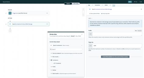 Workato Connectors Azure Blob Storage Container Action Workato Docs