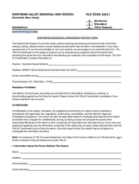 Fillable Online Editing Version Form 2224 1 Titleix Sex Based Discriminationreport Form Fax