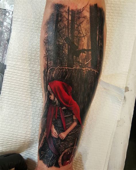 Little Red Riding Hood Hiding In The Woods