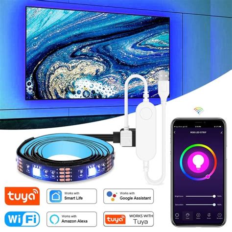 USB TV Led Strip Light RGB Tape Tuya Smart Wifi Flexible Light Lamp Screen TV Backlight Support