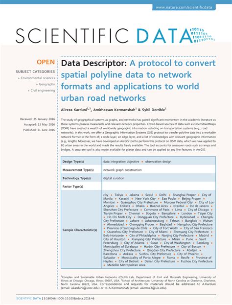 Pdf A Protocol To Convert Spatial Polyline Data To Network Formats