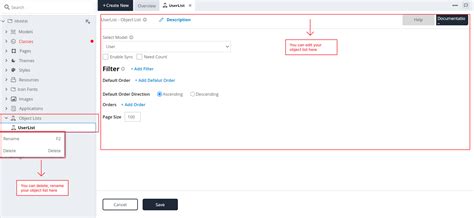 D3E Studio Object List