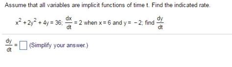 Solved Assume That All Variables Are Implicit Functions Of
