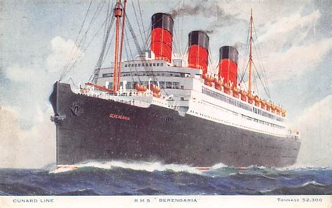 Rms Berengaria Cunard Line Ship 1931 Topics Other Postcard