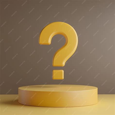 Minimalistic 3d Yellow Question Mark Icon Front View Premium Ai Generated Image