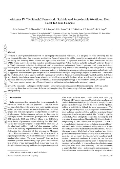 Pdf Africanus Iv The Stimela2 Framework Scalable And Reproducible