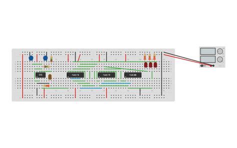 Circuit Design Mod 6 Ripple Counter Tinkercad