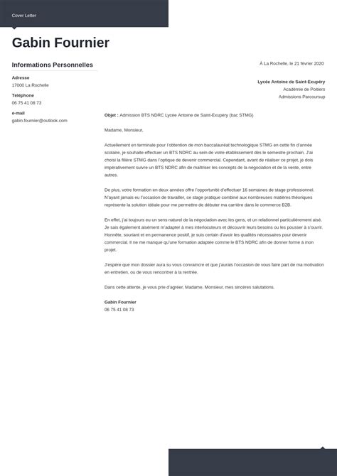 Lettre De Motivation Bts Ndrc Parcoursup Ou Non