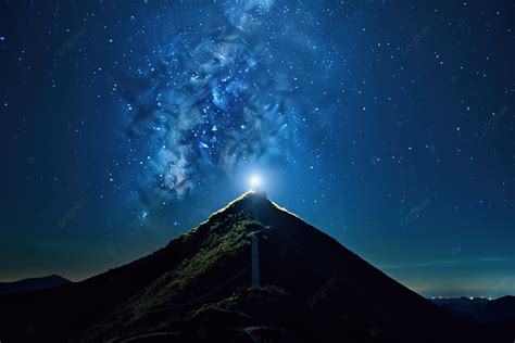 별이 있는 산 위로 빛나는 빛 높은 해상도 국내여행 등대 배경 일러스트 및 사진 무료 다운로드 Pngtree