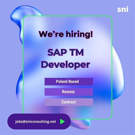 Sni On Linkedin Remote Poland Sap Sapjobs Remote Saptm