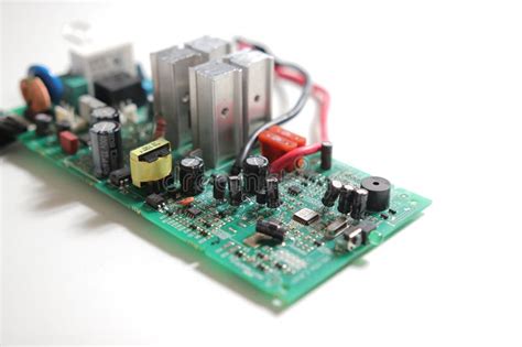 Power Supply Modern Printed Circuit Board With Electronic Components