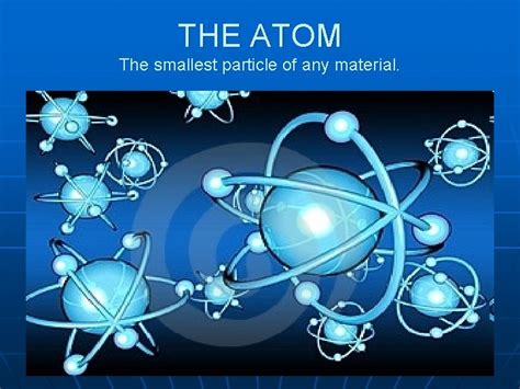 The Atom The Smallest Particle Of Any Material