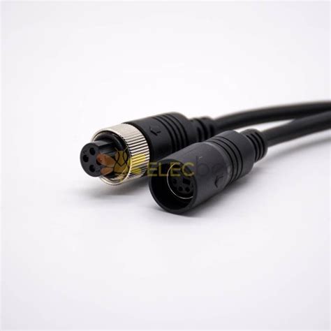 Elecbee MINI DIN Electrical Connector Straight Female 6 Pin To GX12 4 Pin Snap Connection Cable