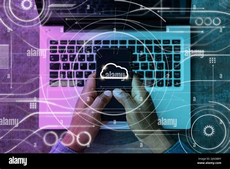Business Cloud Technology Data Storage Network And Connection Stock