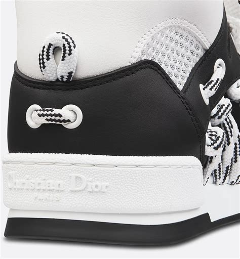 Dior First High Top Sneaker Black And White Calfskin With Two Tone