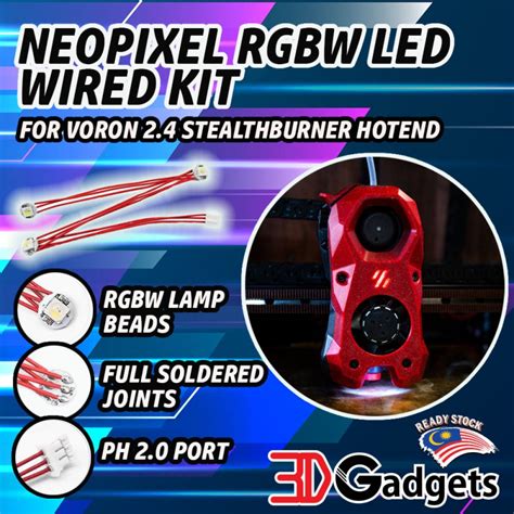 Neopixel Rgbw Led Wired Kit For Voron 2 4 3d Printer Stealthburner Hotend Light Bar