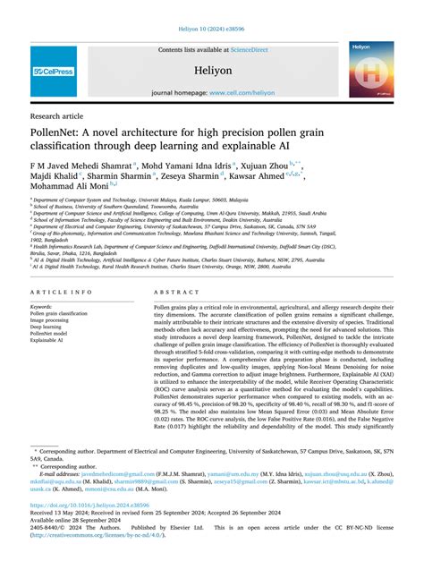Pdf Pollennet A Novel Architecture For High Precision Pollen Grain