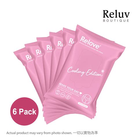 Relove 私密部位專用濕紙巾 30秒私密肌弱酸清潔面膜濕紙巾 ~ 微涼玫瑰香氛 ~ 15 Sheets X 6 Packs 平行