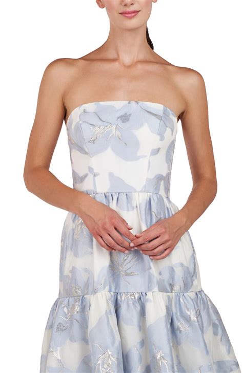 Kay Unger Cassie Metallic Strapless Midi Dress Nordstromrack
