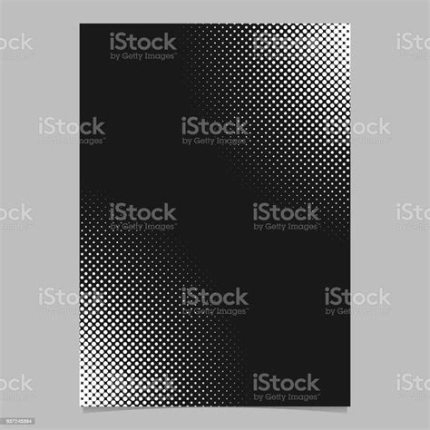 Monochrome Halftone Dot Pattern Flyer Template Vector Brochure Background Stock Illustration