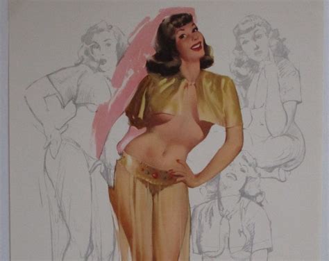 Ted Withers February 1952 Vintage Pin Up Calendar Page Harem Girl