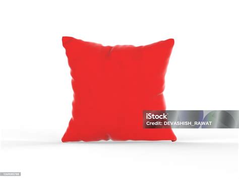 레드 넥 베개 커버 고립 된 흰색 배경에 쿠션 커버 모형 템플릿 3d 일러스트 베개에 대한 스톡 사진 및 기타 이미지 베개 0명 3차원 형태 Istock
