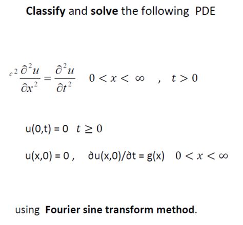 Solved Classify And Solve The Following Pde 2d²u D²u Ox² T2