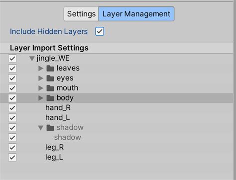 Psd Importer Inspector Properties 2d Psd Importer 703