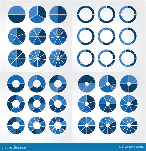 Collections Of Different Circular Charts Vector Illustration