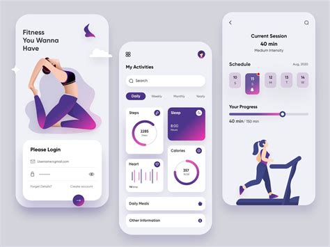 Fitness Mobile Application Uxui Design App Cellulari Grafici