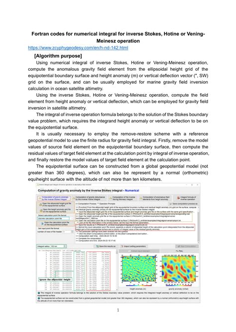 Pdf Fortran Codes For Numerical Integral For Inverse Stokes Hotine
