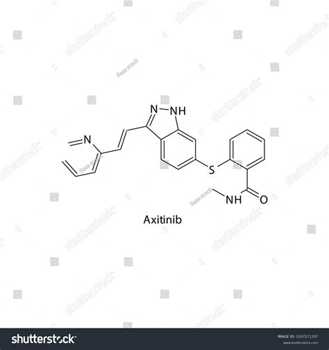 Axitinib Molecule Flat Skeletal Structure Tyrosine Stock Vector