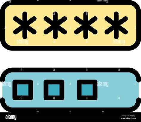 Privacy Password Icon Outline Privacy Password Vector Icon Color Flat Isolated Stock Vector