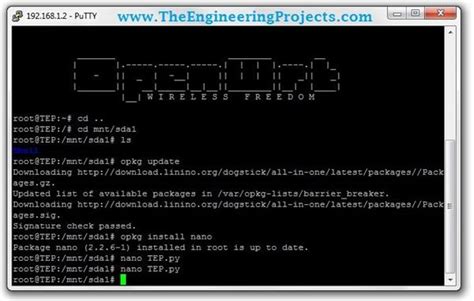 Access Linux Server Of Arduino YUN With Putty The Engineering Projects