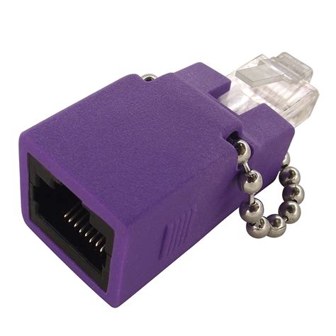 Cat6 Gigabit Loopback Adapter Rj48c Jack And Rj45 Male Purple Shaxon