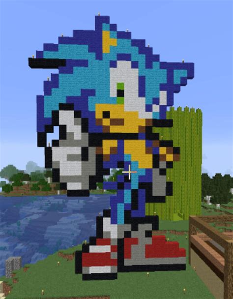 Grille De Pixel Art Minecraft Sonic Sonic The Hedgehog 2 Minecraft
