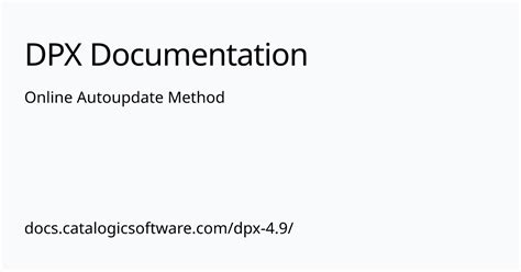 Online Autoupdate Method Dpx Documentation