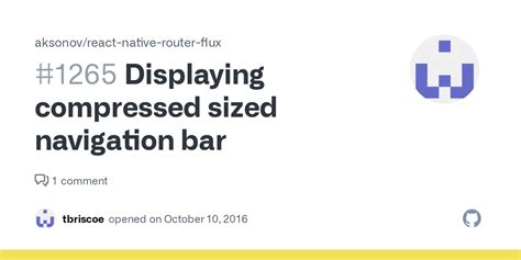 Displaying Compressed Sized Navigation Bar Issue 1265 Aksonov