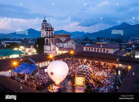 The Plaza Of Paracho Michoacan Mexico Filled With Spectators And