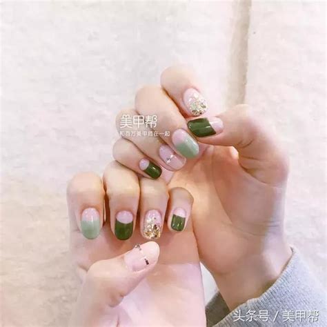冬天做绿色跳色美甲，美翻天！ 每日头条