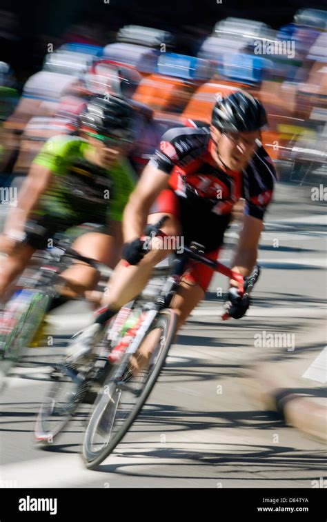 Cyclists Motion Blur Bicycle Race Racing Stock Photo Alamy