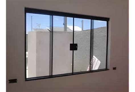 Janela Incolor 4 Folhas 150alt X 150lar Kit Preto Parcelamento