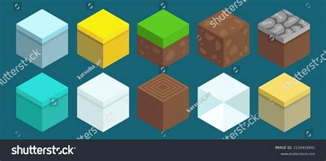 Set Block Materials Textures Vector Elements Stock Vector Royalty Free 2120916041 Shutterstock