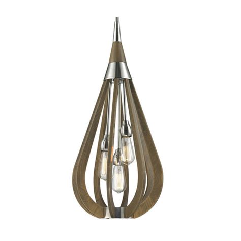 Period Timber Pendant Medium 3 Lights Adjustable Cord Blak Luxe