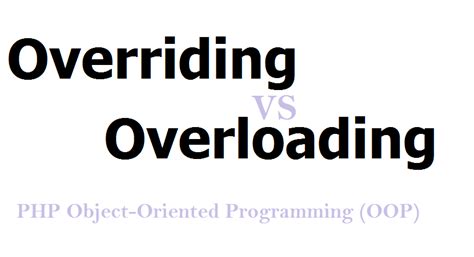 Overriding Versus Overloading In Php Object Oriented Programming Oop