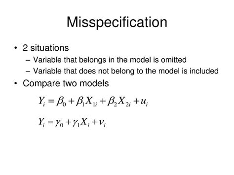 Ppt Misspecification Powerpoint Presentation Free Download Id1791405