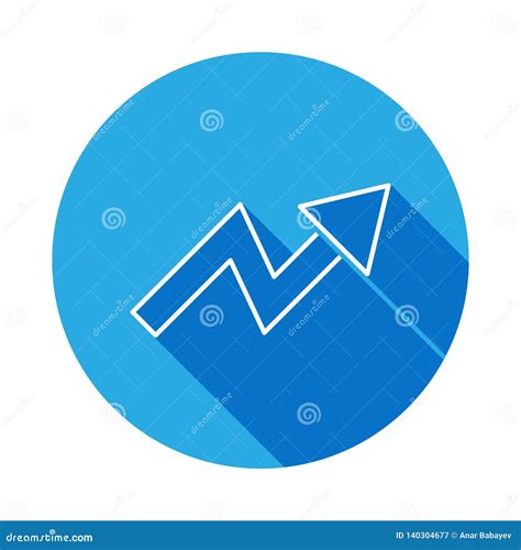 Zig Zag Arrow Icon With Long Shadow Thin Line Icon For Website Design And Development App