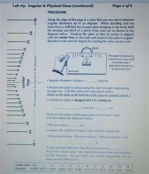 Page 2 Of 6 Lab 5 Angular And Physical Sizes
